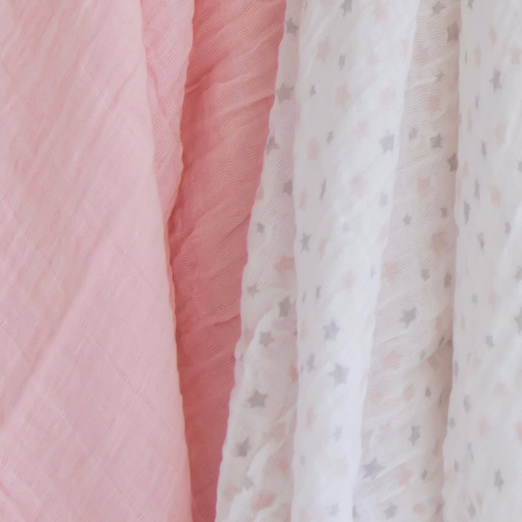 100% Cotton Muslin Swaddle Blanket Gift Set (pink) – Babes & Kids | Cot ...